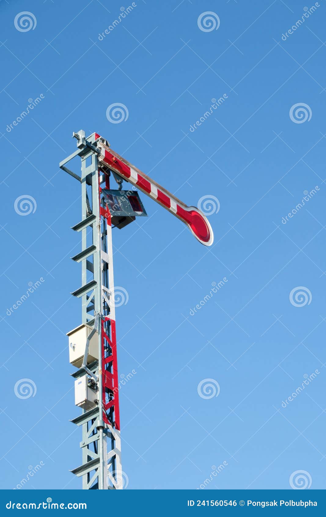 The Traffic Signal Pole in the Stop Status of the Railway Traffic ...