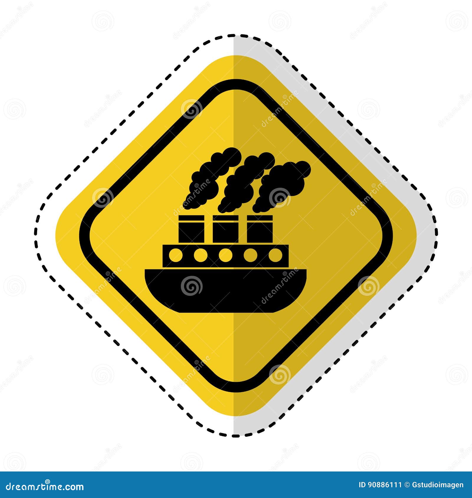 Traffic Signal with Ship Boat Isolated Icon Stock Vector - Illustration ...