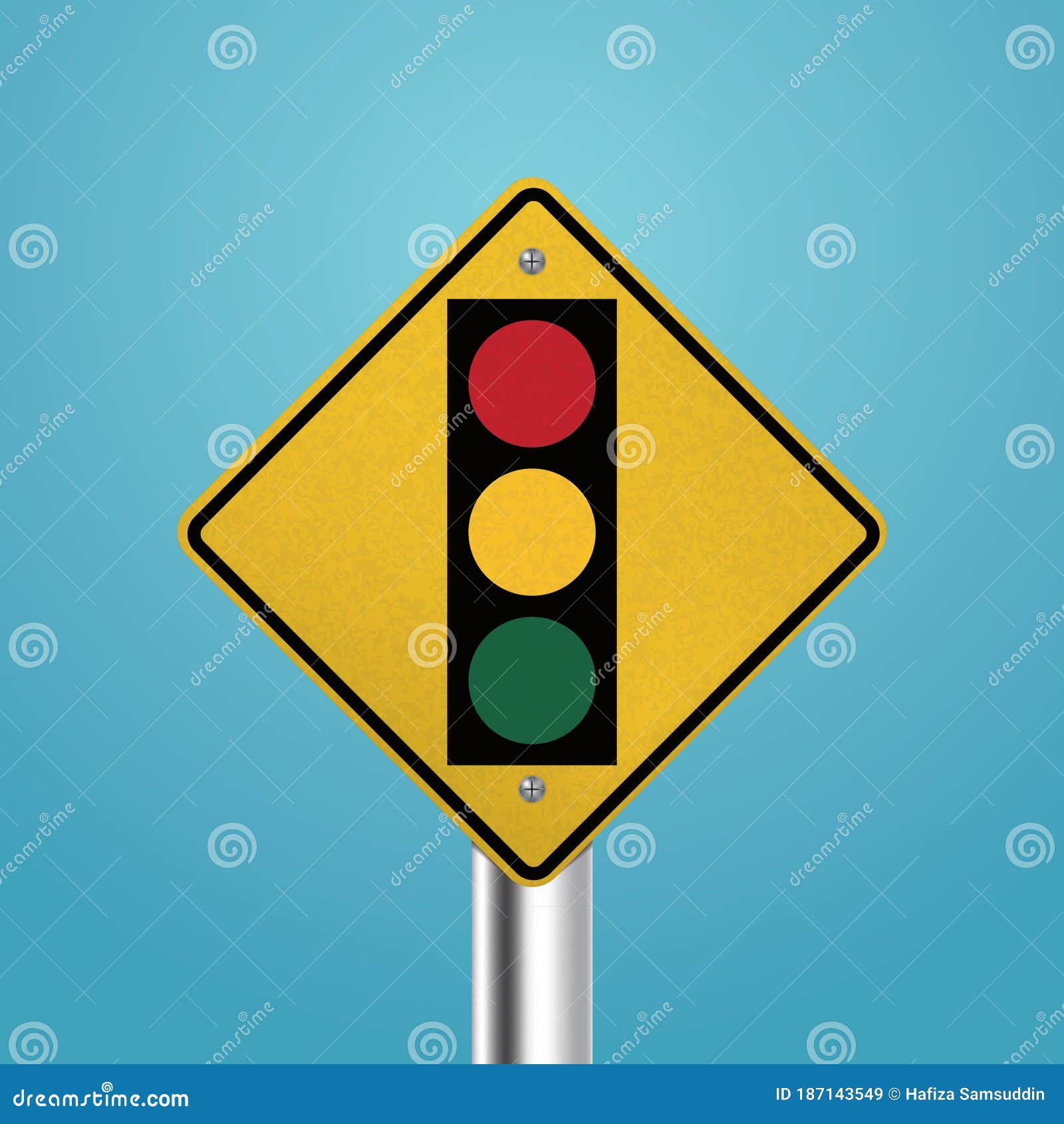 Traffic Signal Signboard. Vector Illustration Decorative Design Stock ...