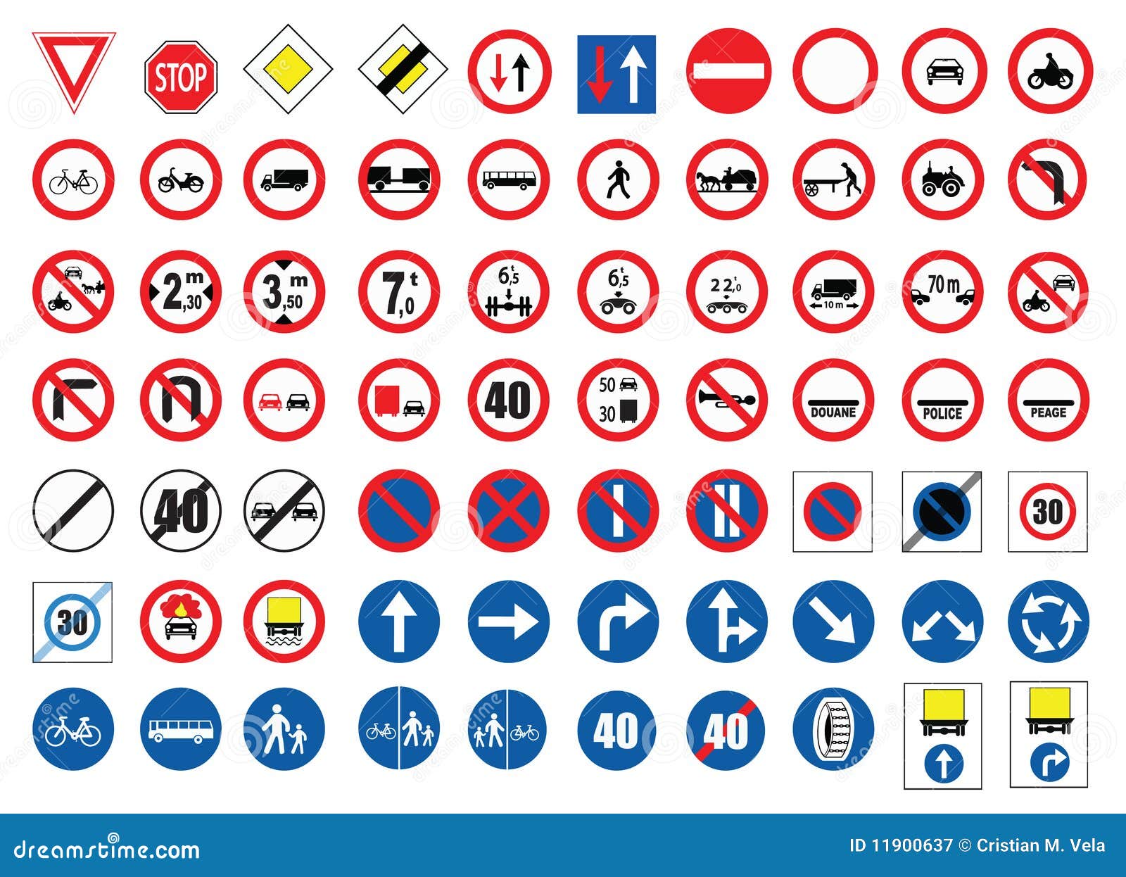 Traffic signs stock vector. Illustration of pedestrian - 11900637