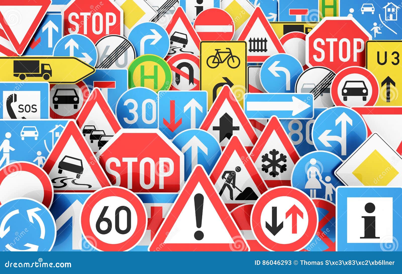 Traffic signs stock illustration. Illustration of danger - 86046293