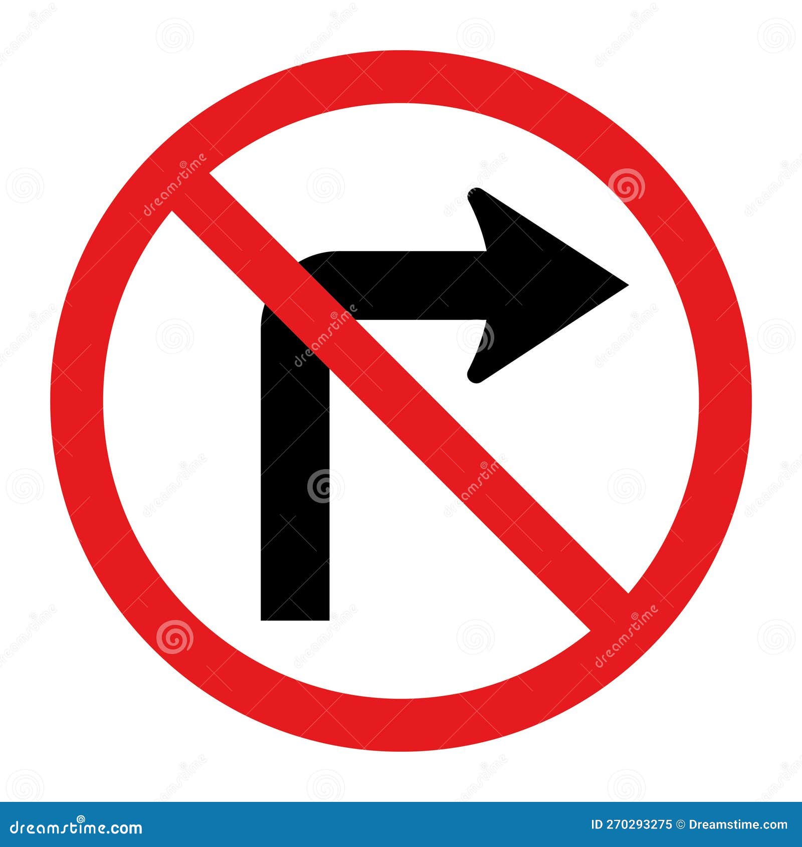 Traffic Signs Do Not Turn Right. Vector Illustration. Stock ...
