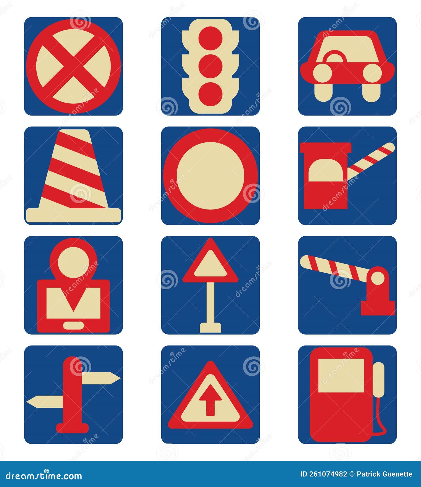 Traffic signs, icon stock vector. Illustration of sign - 261074982