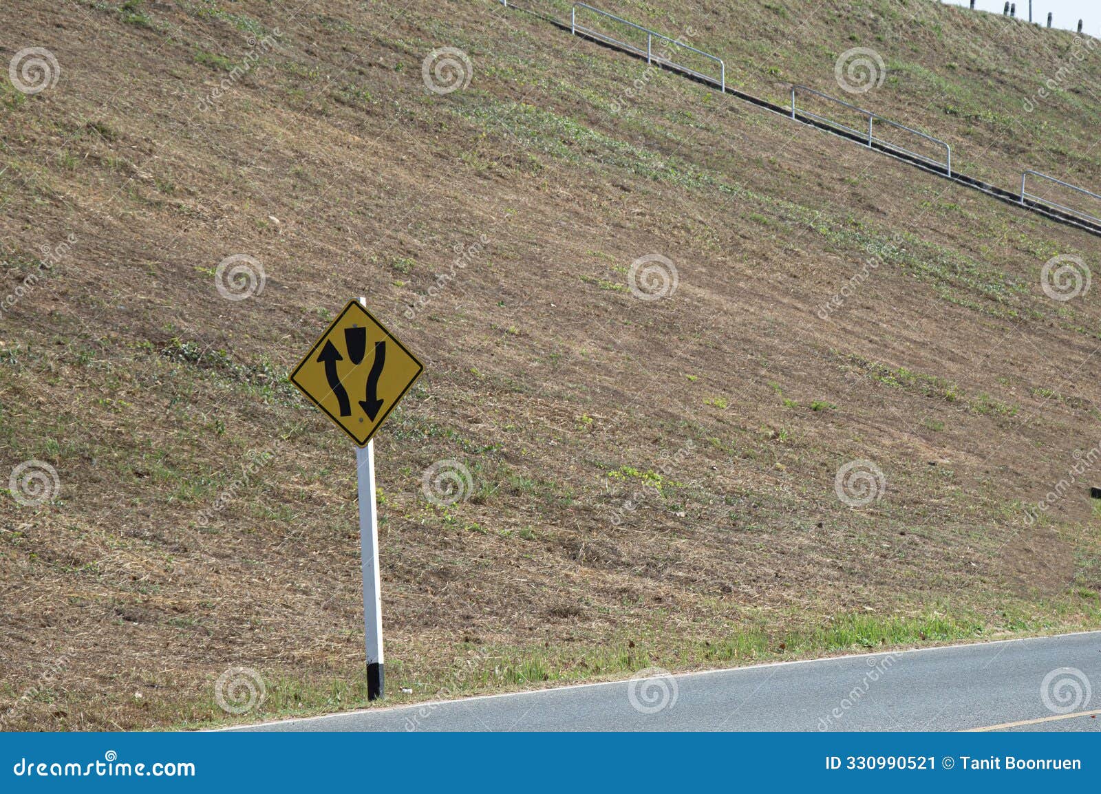 Traffic Signs Indicate Left and Right Intersections Ahead Stock Image ...