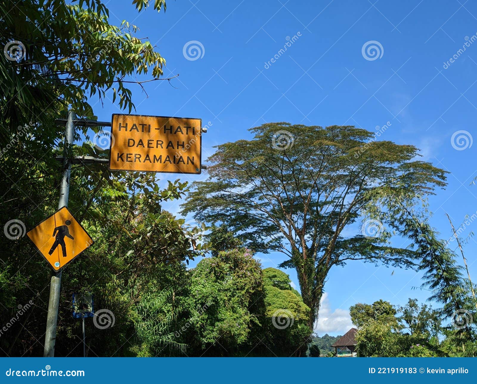 Traffic signs in Indonesia stock image. Image of tourism - 221919183