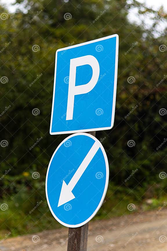 Traffic Signs, Parking and Direction Indicator Stock Image - Image of ...