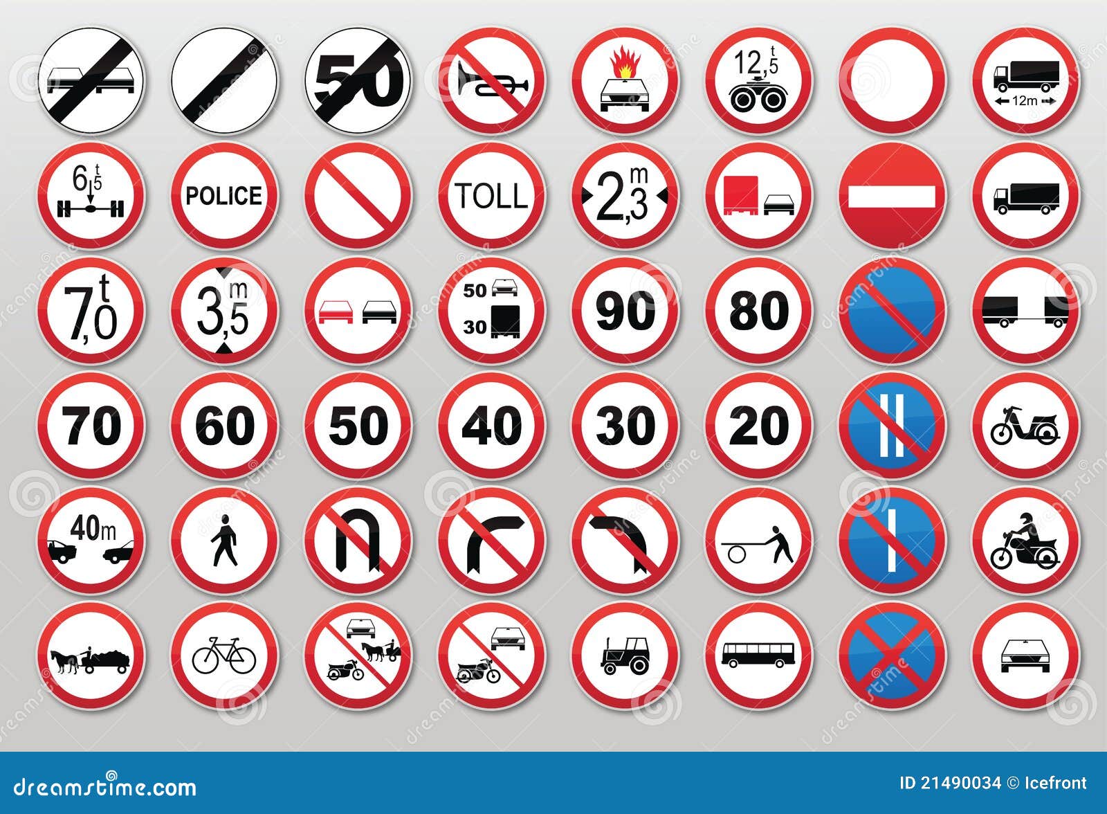Traffic Signs - Prohibit and Restrict Stock Vector - Illustration of ...