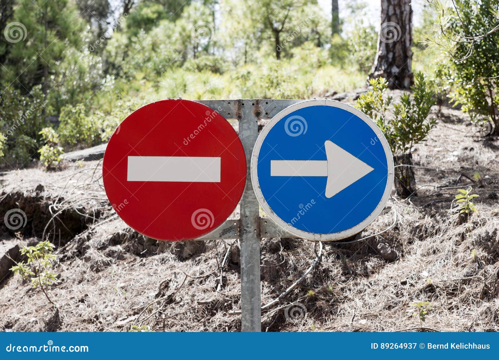 Traffic Signs Prohibited and Driving Direction Stock Image - Image of ...