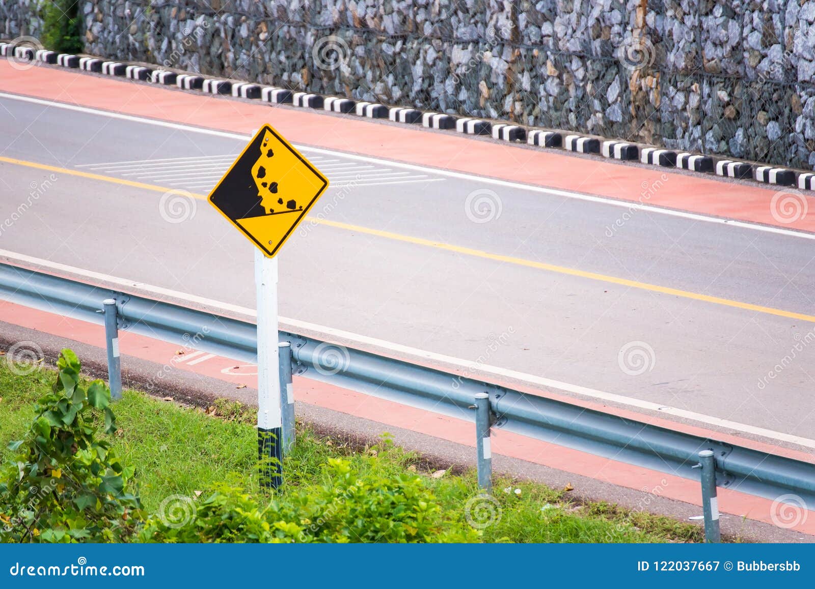 Traffic Signs on a Seaside Road.Thailand. Stock Image - Image of rural ...
