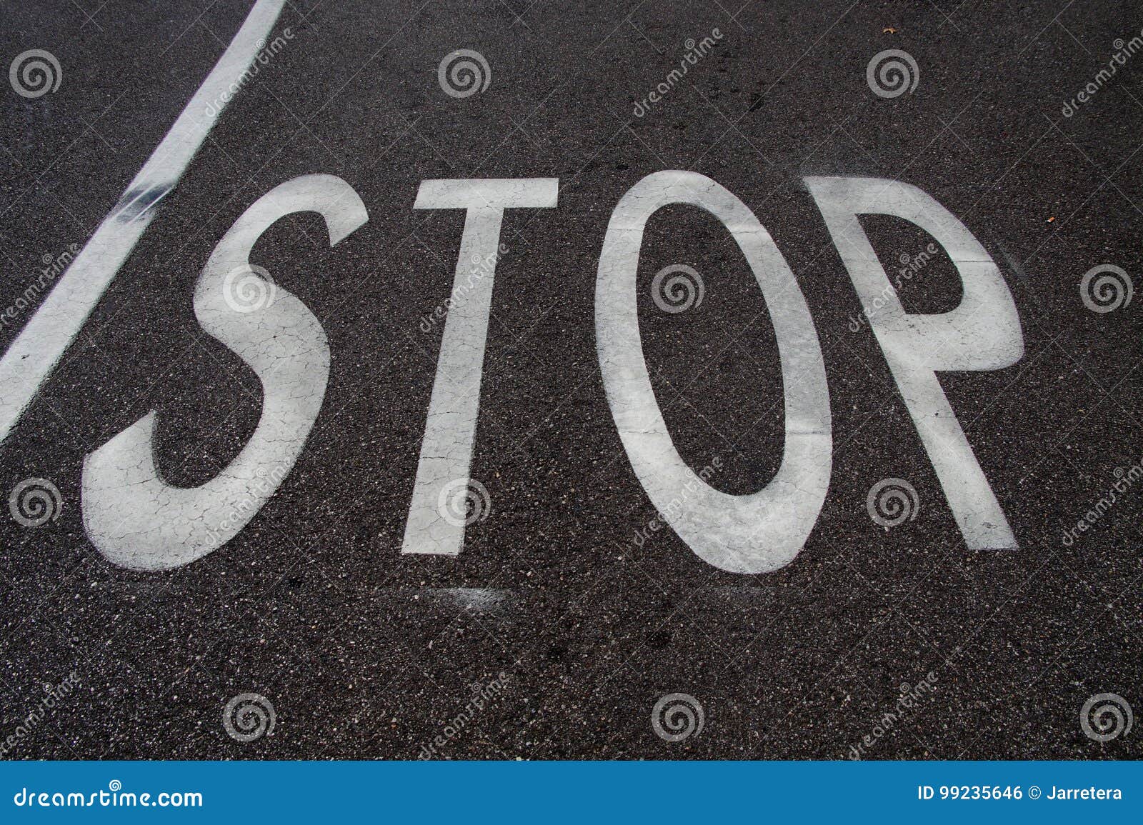 Road marking: STOP stock photo. Image of white, road - 99235646
