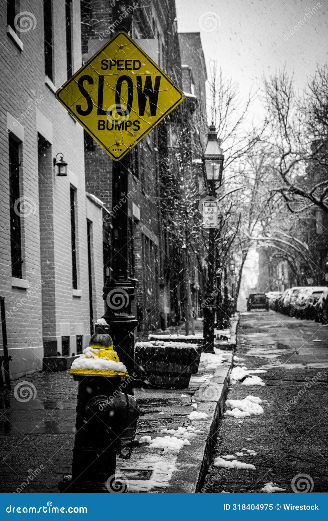 Traffic signs on a street stock image. Image of bump - 318404975