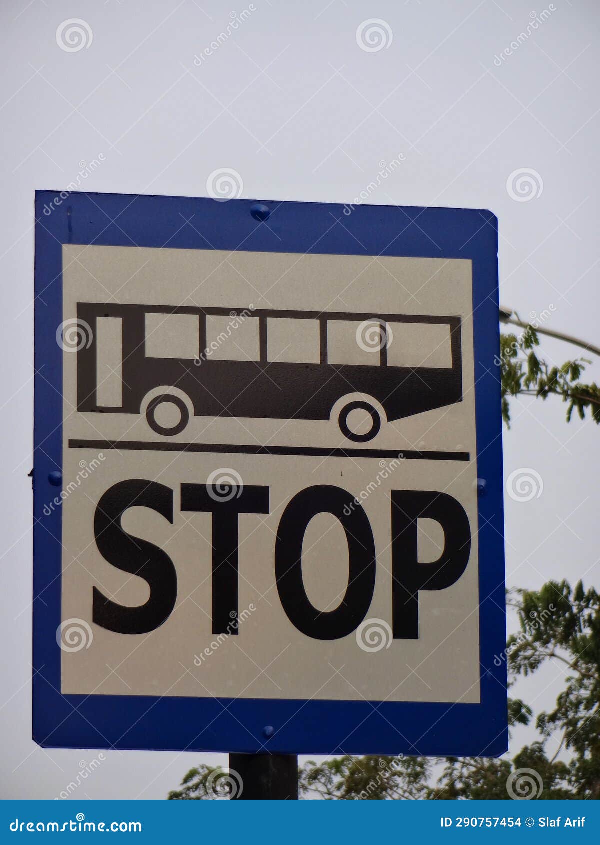 Traffic Signs To Indicate Where the Bus Stops. Stock Photo - Image of ...