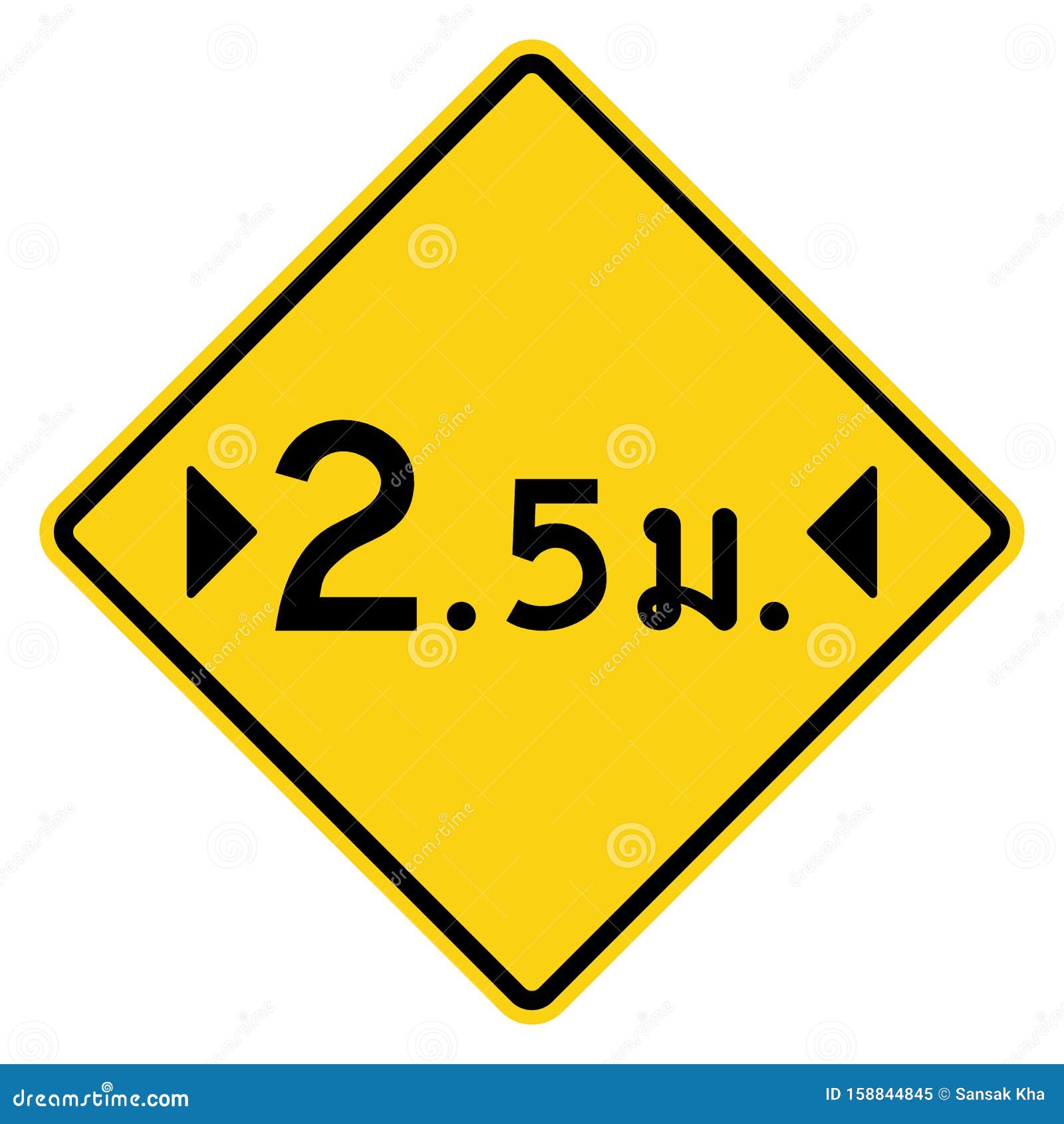 Traffic Signs,Warning Signs,Width Restriction Ahead Thai Language Stock ...