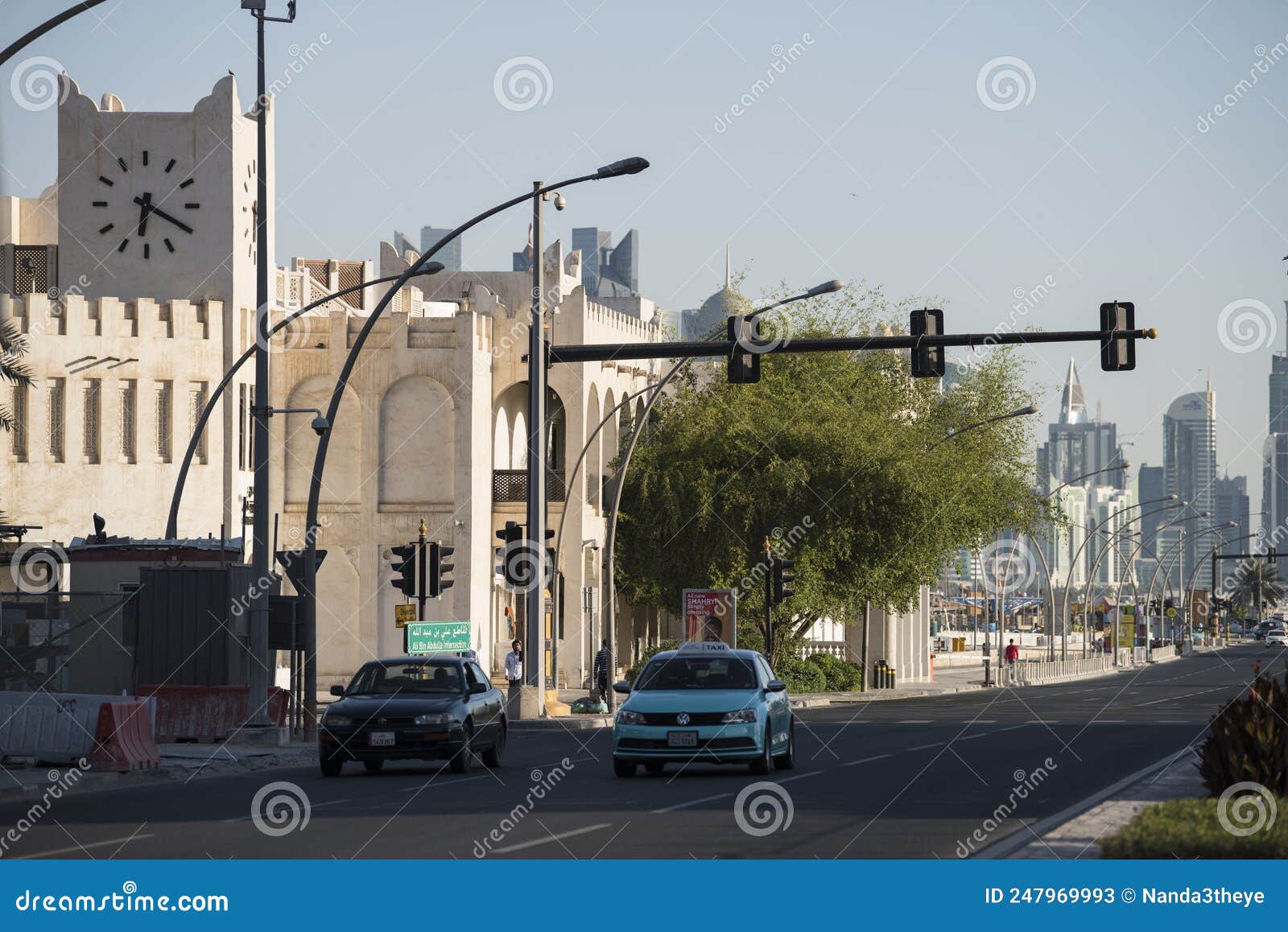 Traffic and Skyline in Doha,Qatar. Editorial Stock Photo - Image of ...