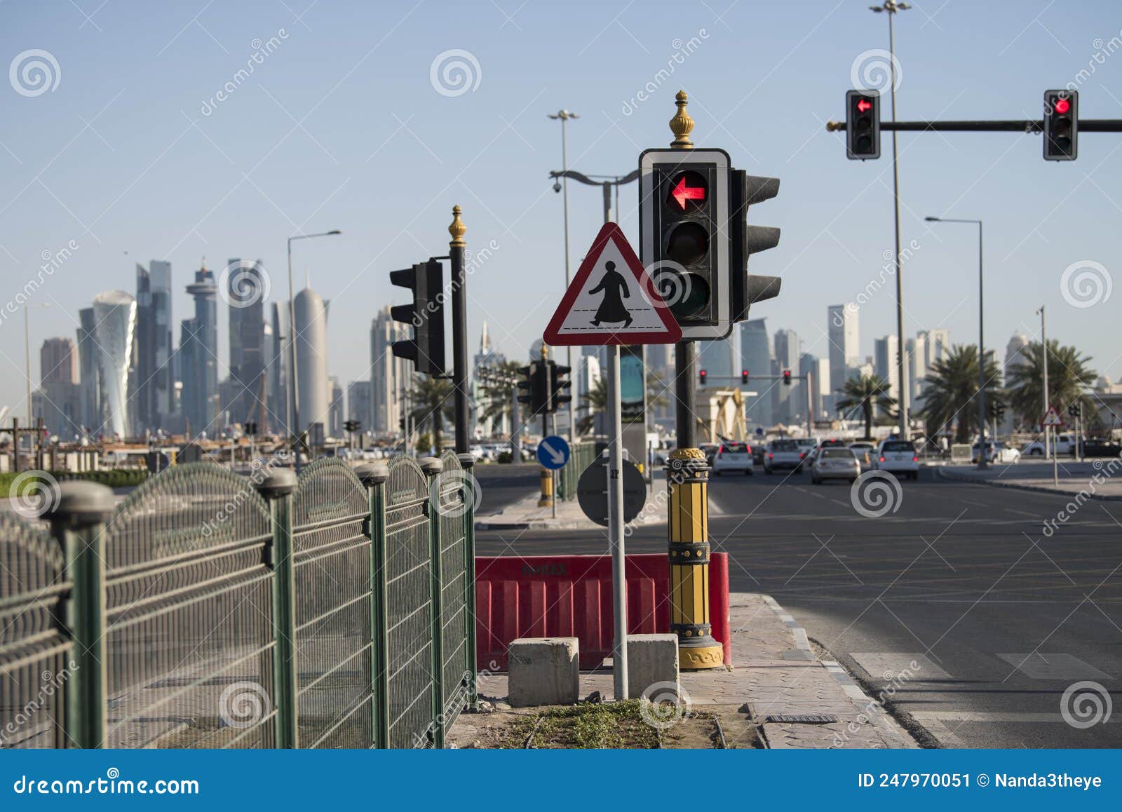Traffic and Skyline in Doha,Qatar. Editorial Photo - Image of highway ...
