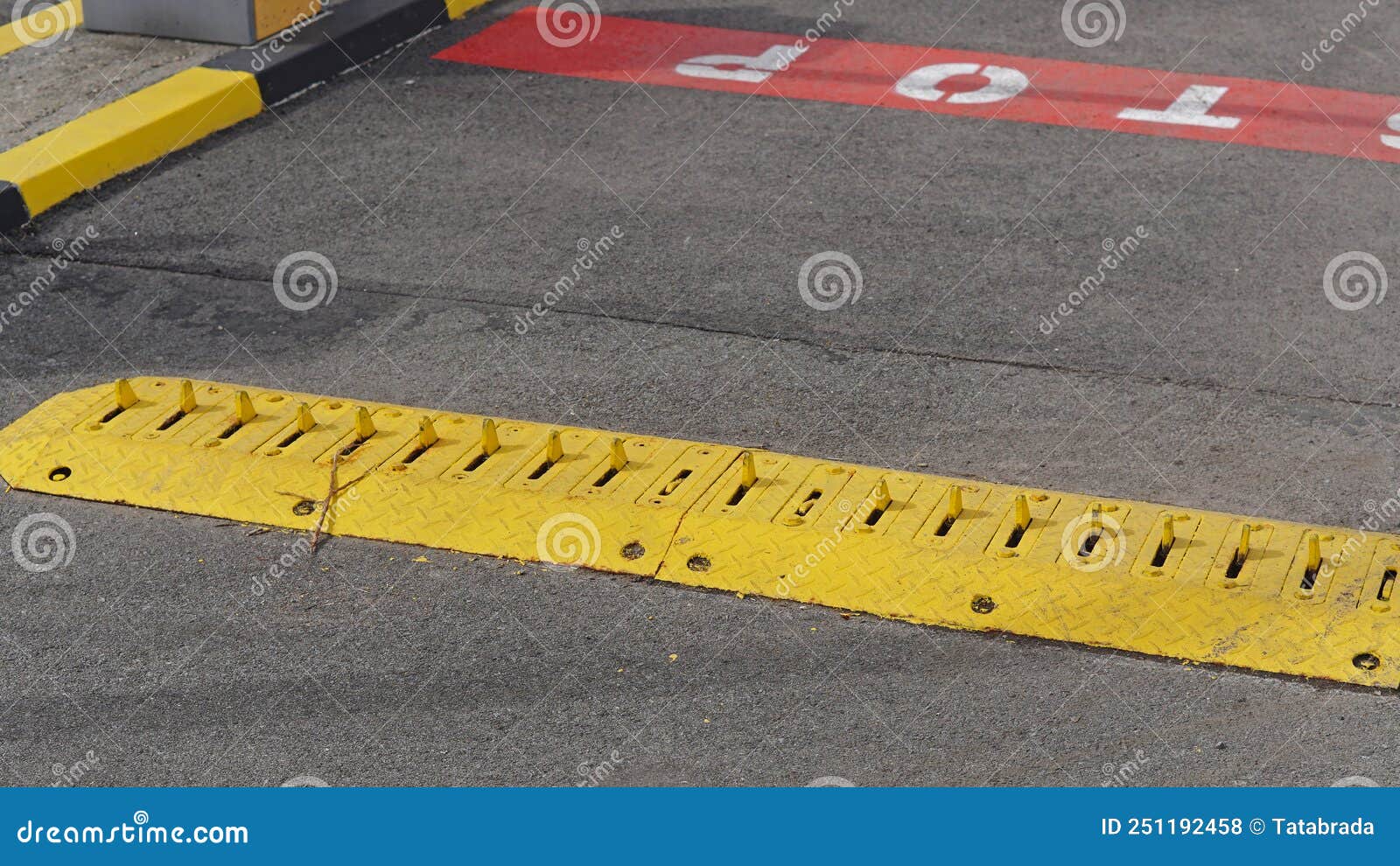 Traffic spikes parking stock photo. Image of yellow - 251192458