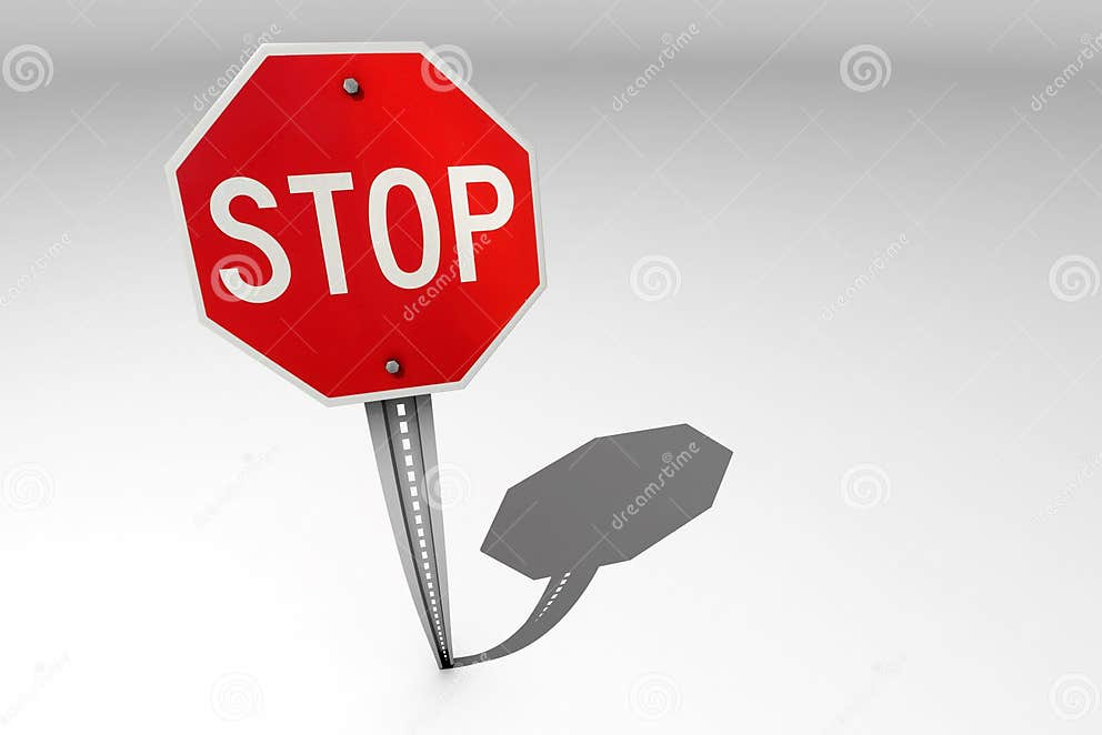 Traffic Stop Sign Over a Bright Background Stock Illustration ...