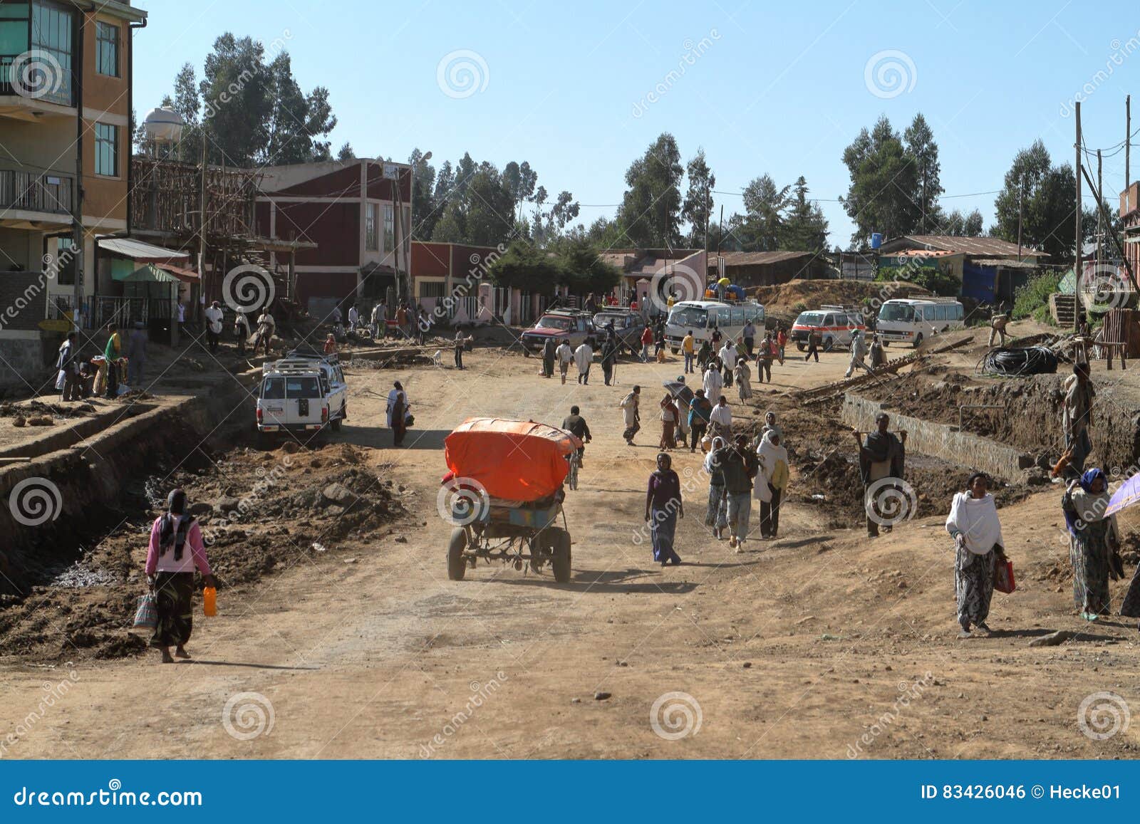 The Traffic in the Streets of Debark in Ethiopia Editorial Photo ...