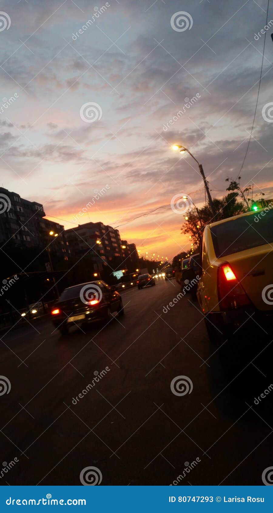 Traffic at sunset stock image. Image of nature, beautiful - 80747293