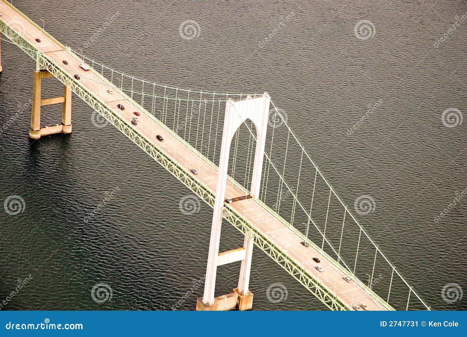 Traffic on Suspension Bridge Stock Image - Image of large ...