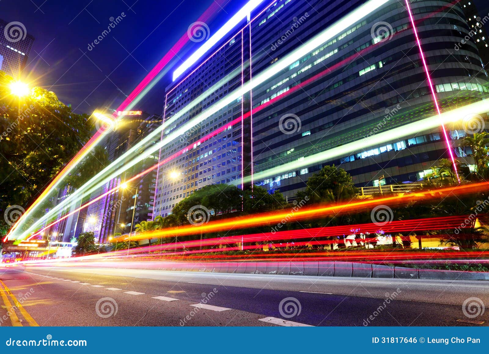 Traffic tail at night stock photo. Image of city, junction - 31817646