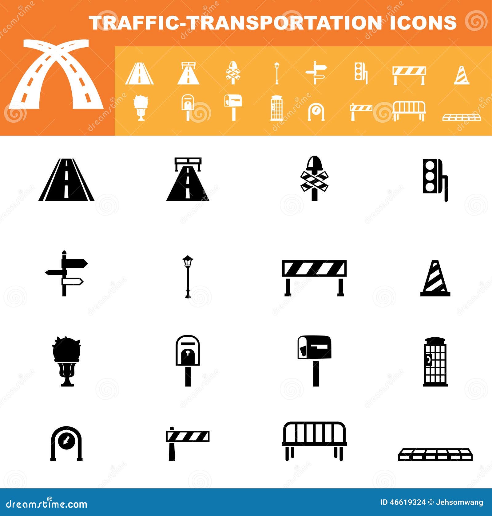 Traffic-transportation Icon Set Stock Vector - Illustration of route ...
