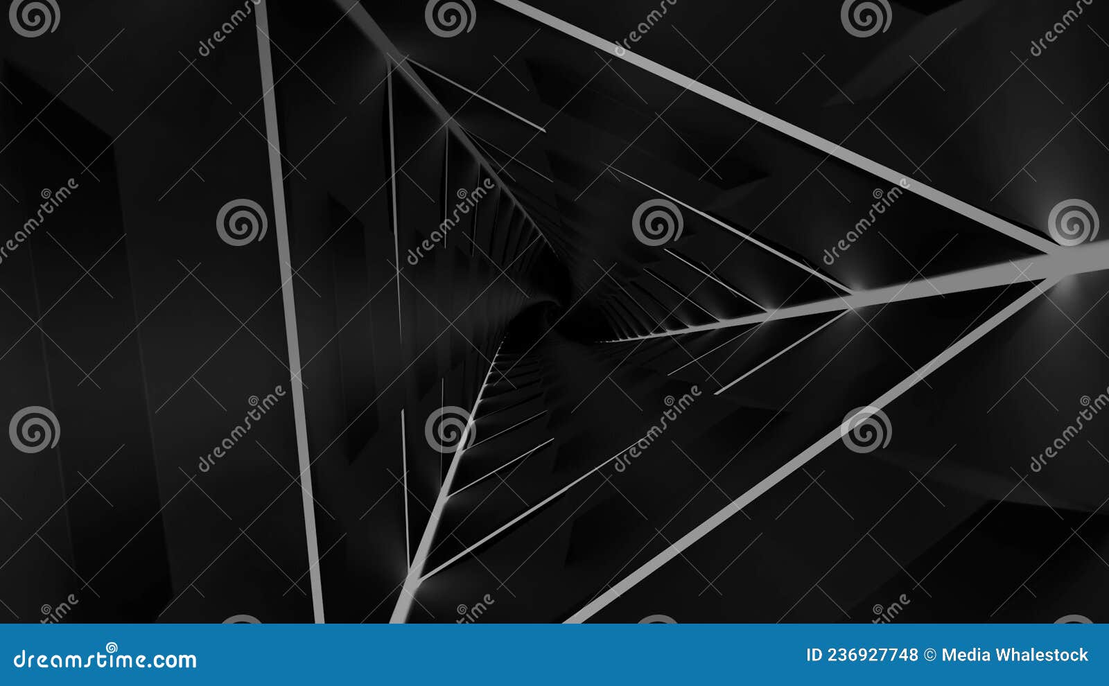 Traffic in Triangular Tunnel. Design. Movement through Black Triangular ...