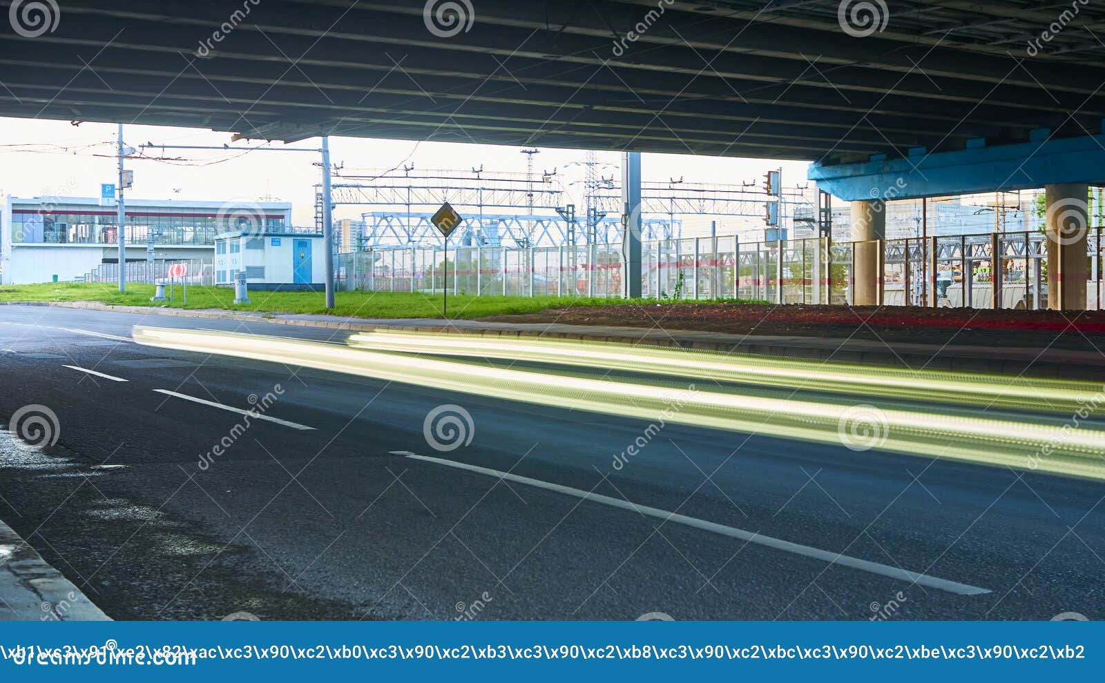 Traffic Under the Bridge on a Long Exposure . Day Light Stock Image ...
