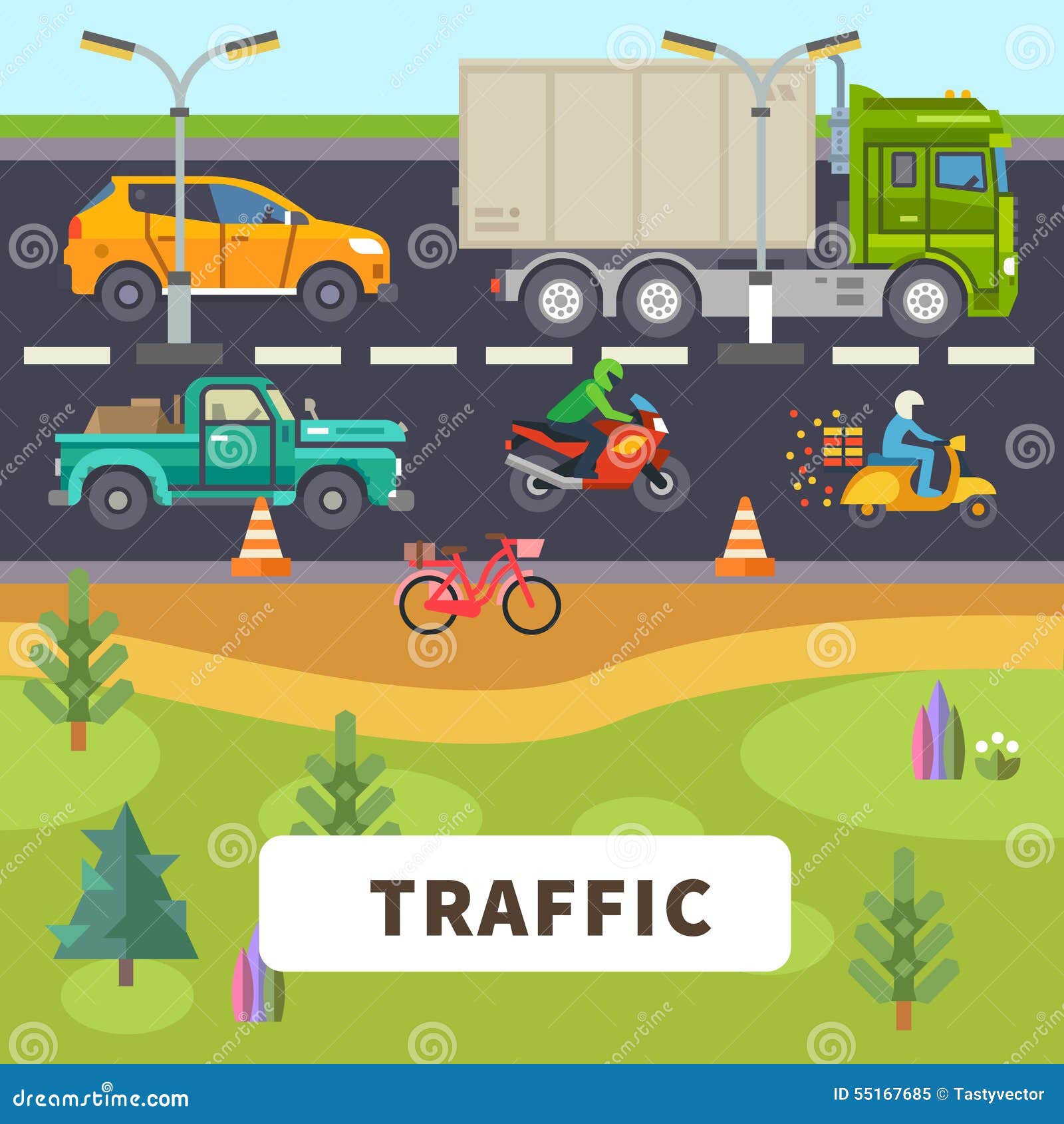 Traffic stock vector. Illustration of city, human, design - 55167685