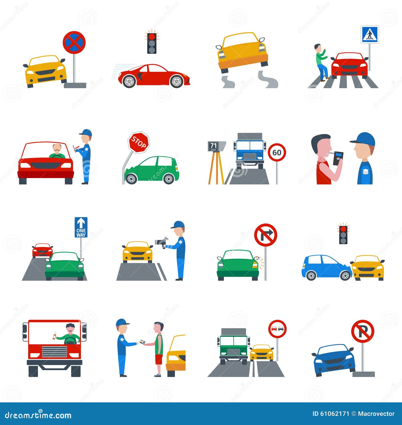 Traffic Violation Icons Set Stock Vector - Illustration of interface ... Traffic Violation Icons Set Stock Vector - Illustration of interface ...