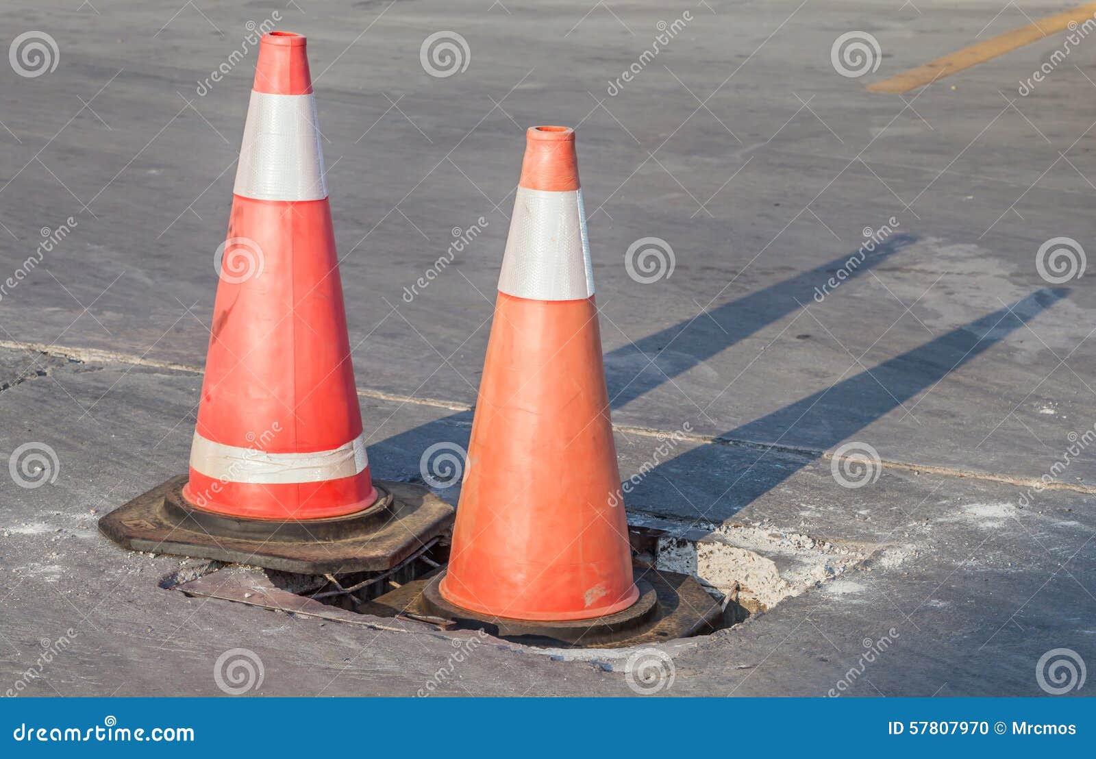 Traffic Warning Cones for Warning Construction Site. Stock Photo ...