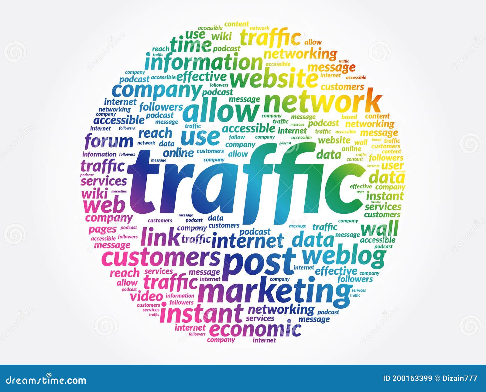 TRAFFIC word cloud concept stock illustration. Illustration of business ...