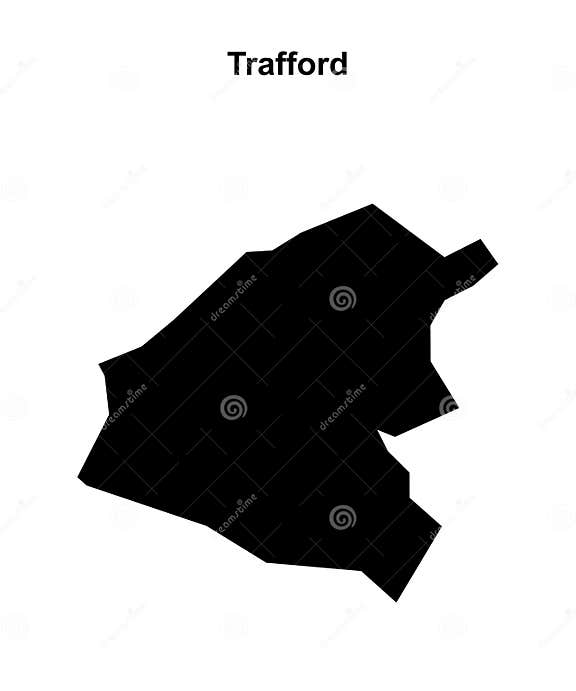 Trafford outline map stock illustration. Illustration of united - 360364719