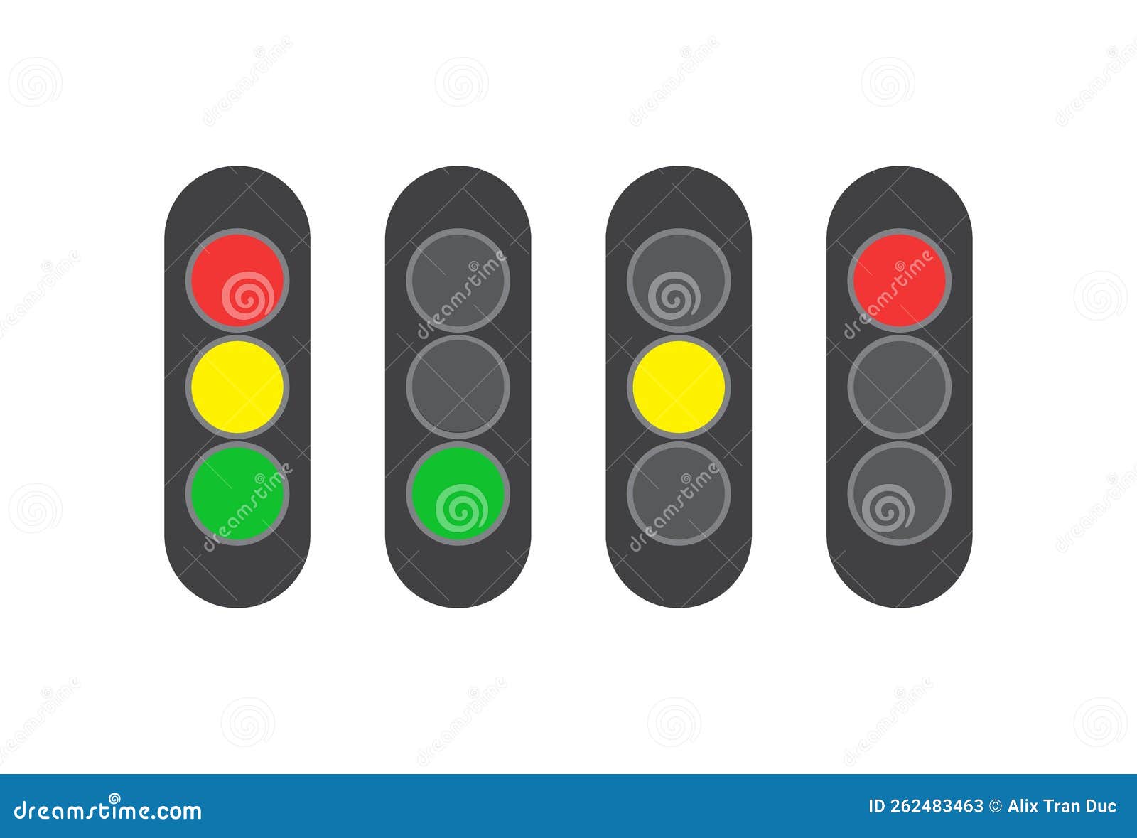 Trafic lights vector set stock vector. Illustration of guidance - 262483463