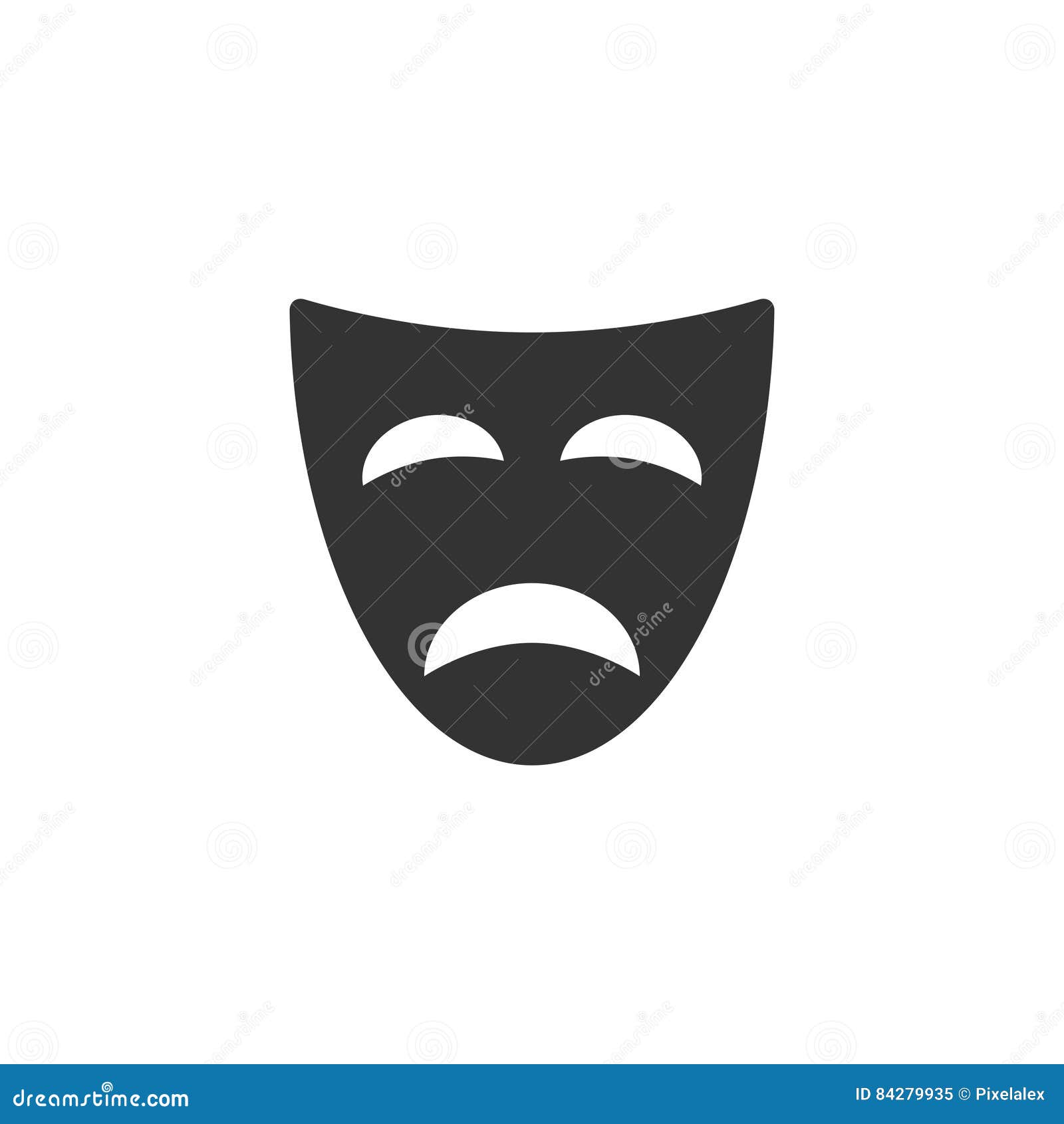 Tragedy mask icon stock vector. Illustration of play - 84279935