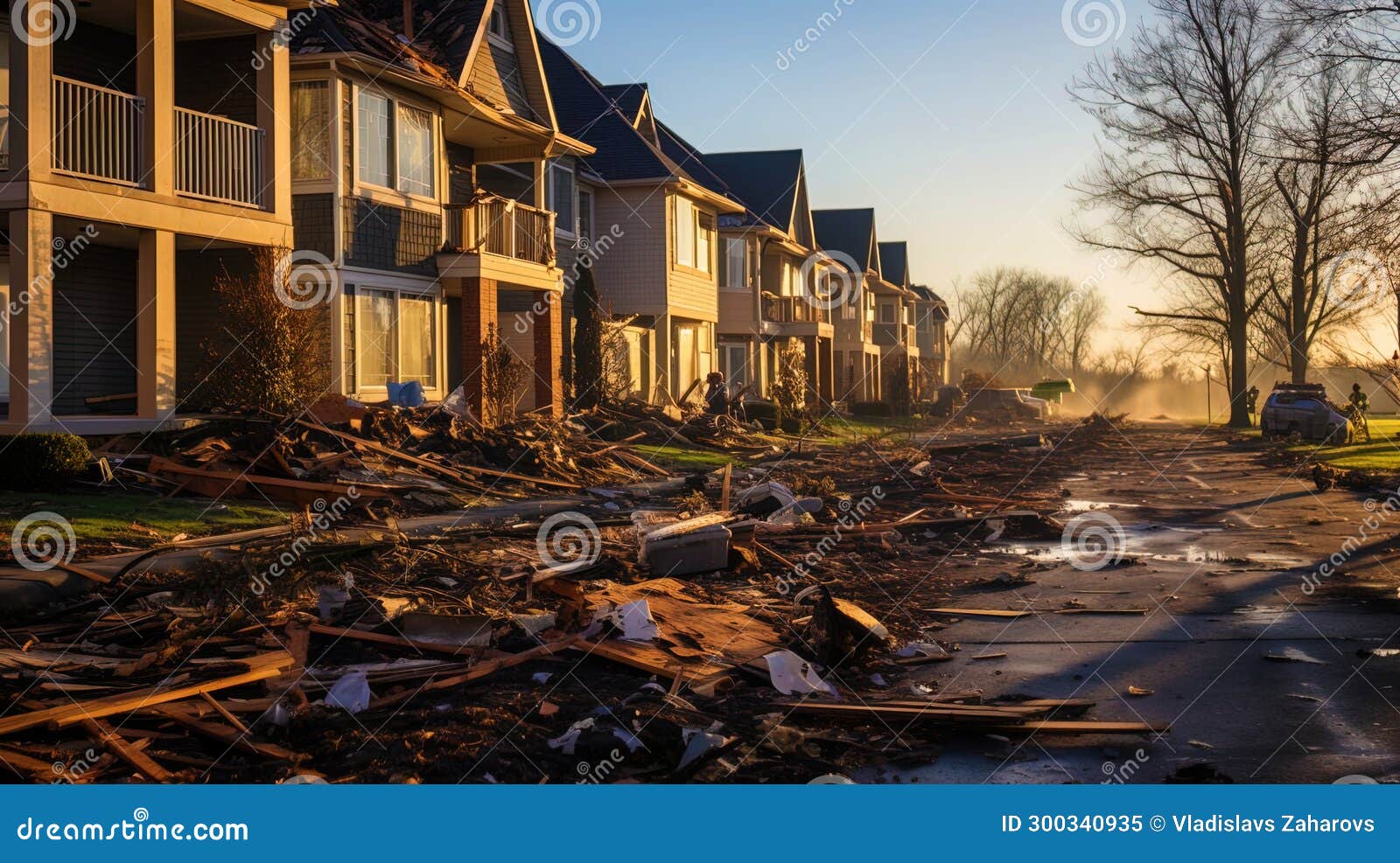 A Tornado Destroys Buildings. Illustrations Of Natural Disasters ...
