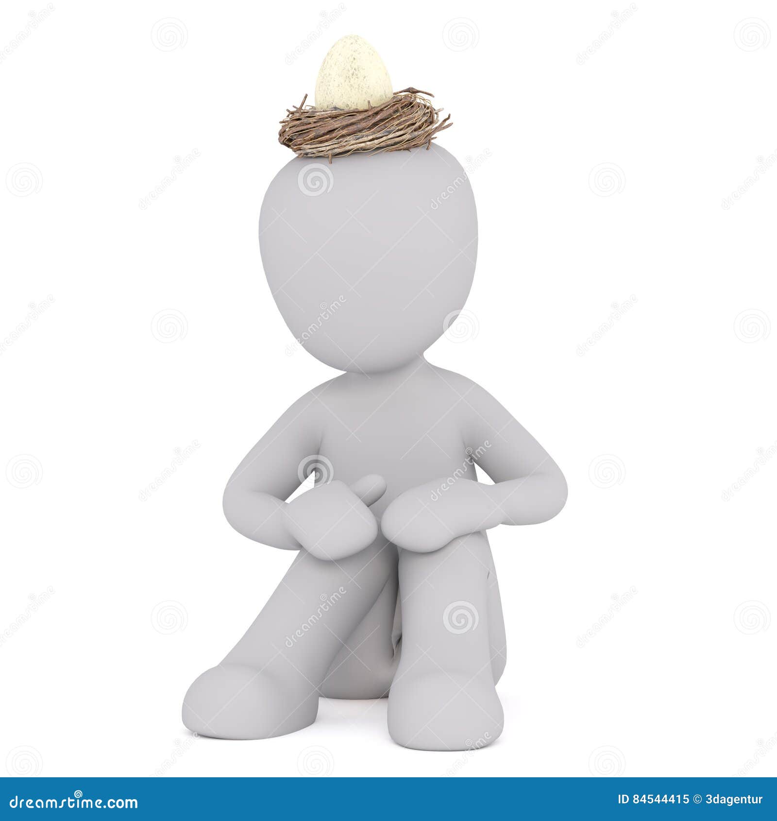 Tragendes Nest Mit Ei Als Hut Stock Abbildung - Illustration von ...