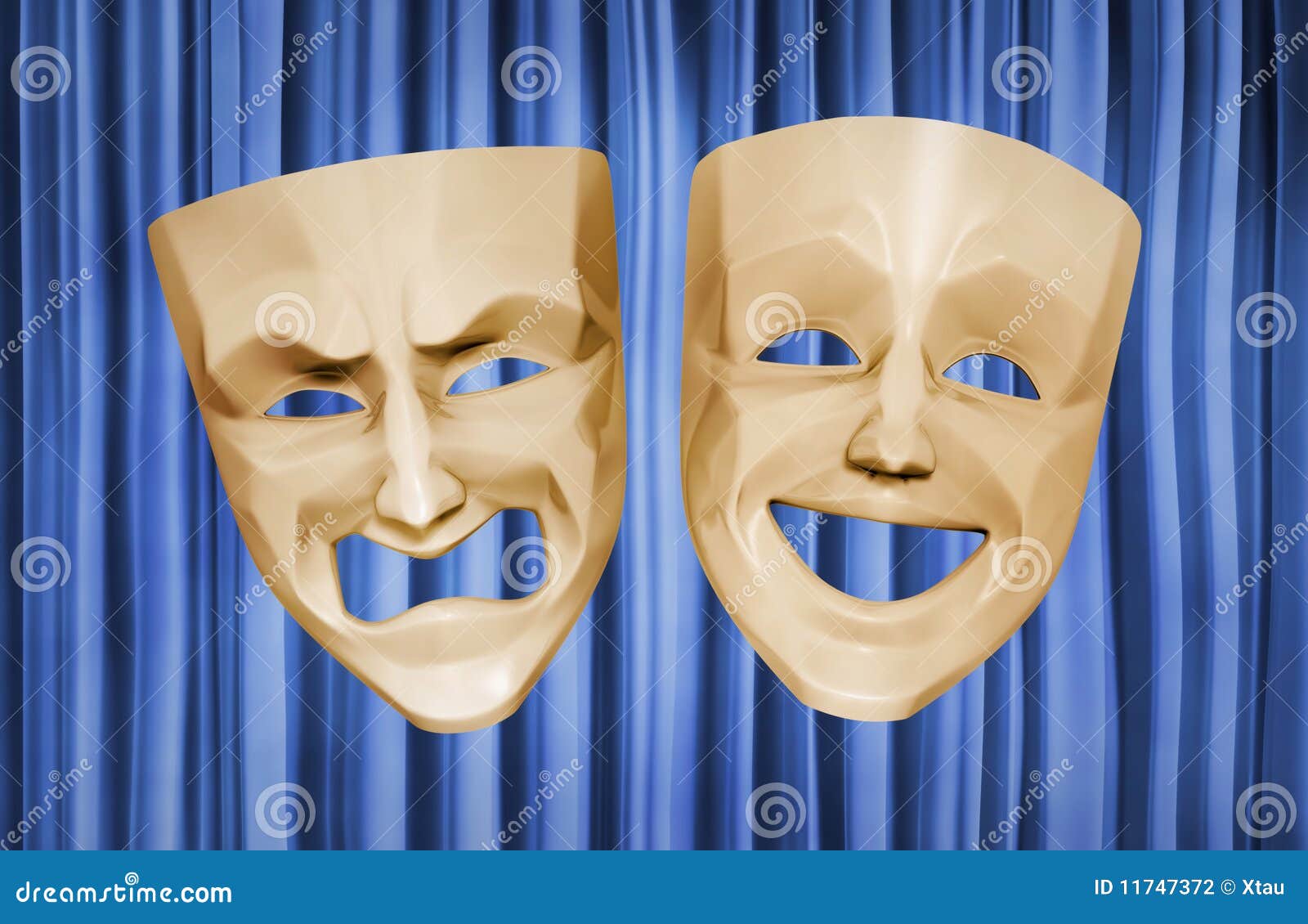 Tragicomic Theater Masks. Sad And Smile Masks Stock Image ...