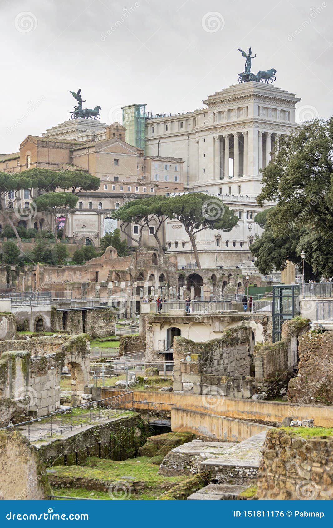 Traian Forum ruins in Rome stock photo. Image of cesar - 151811176