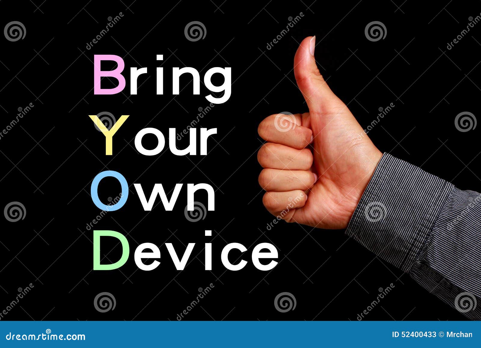 Traiga Su Propio Dispositivo Imagen de archivo - Imagen de tiza, negro ...