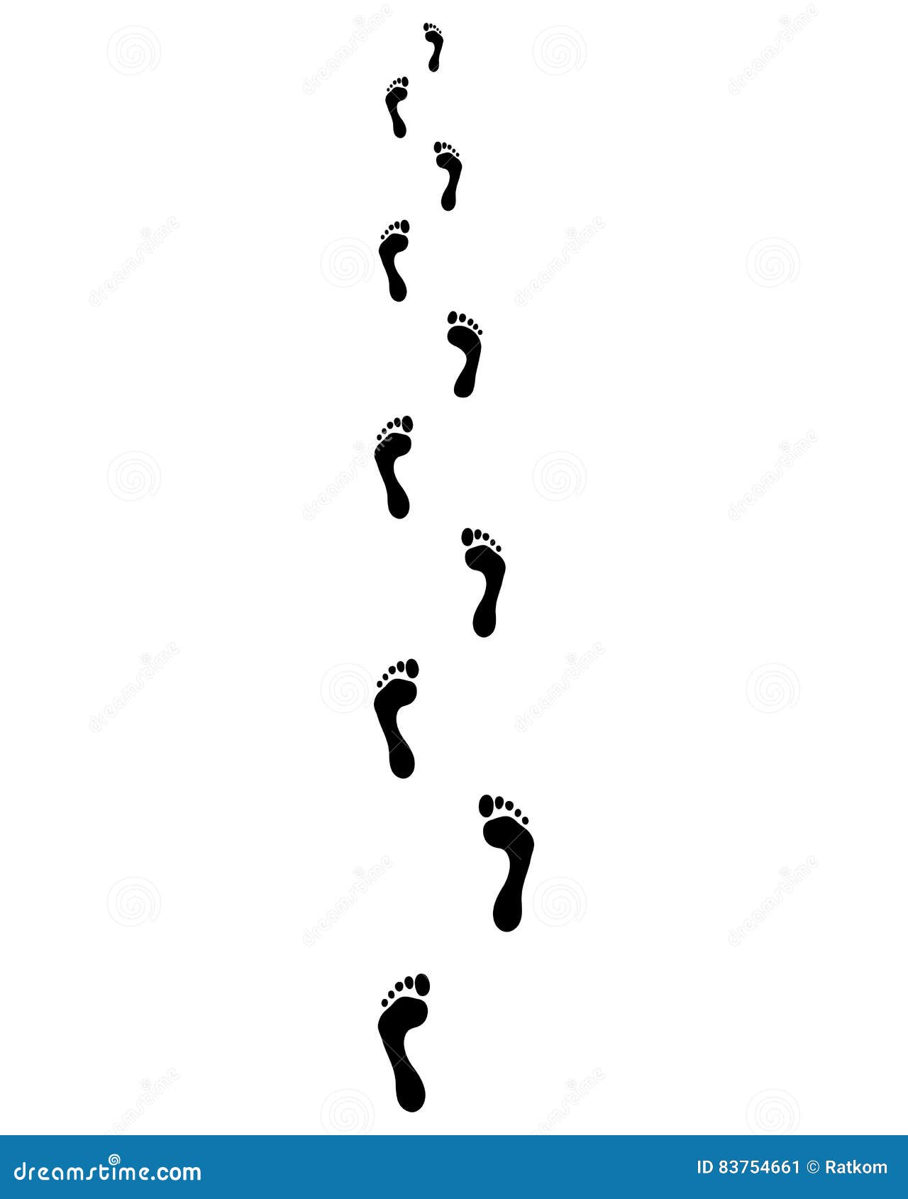 Trail of bare footsteps stock illustration. Illustration of anatomy ...