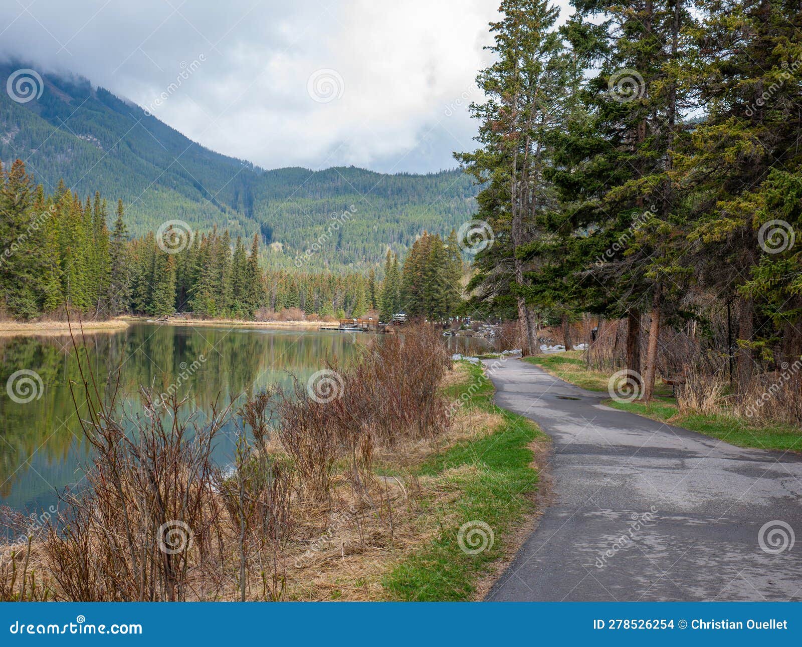 Trail on the Bow River, Banff, Alberta, Canada Stock Photo - Image of ...