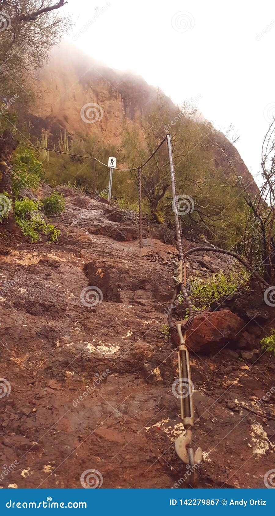 Trail with Cable stock image. Image of mountain, trail - 142279867