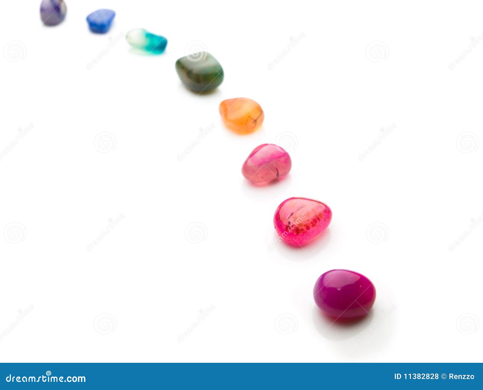 Trail of Colorful Natural Gem Stones. Stock Photo - Image of calcedony ...