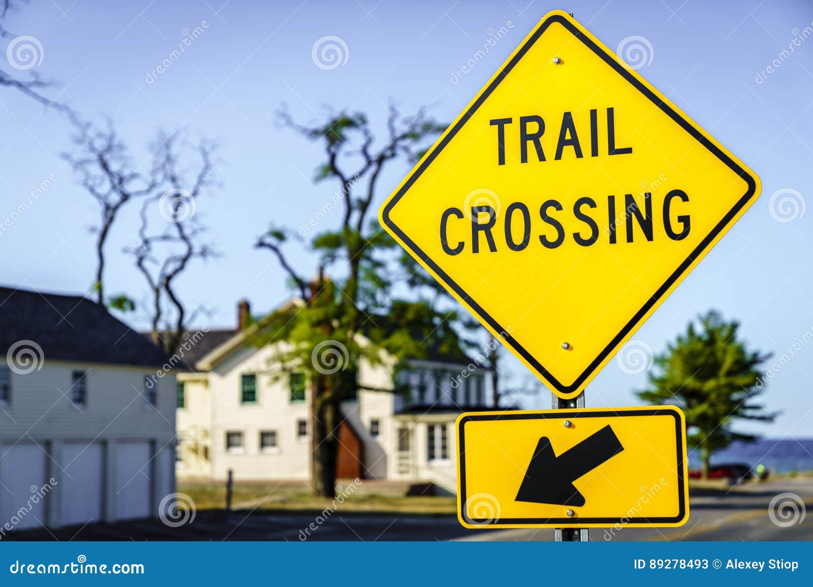 Trail crossing sign stock image. Image of town, travel - 89278493