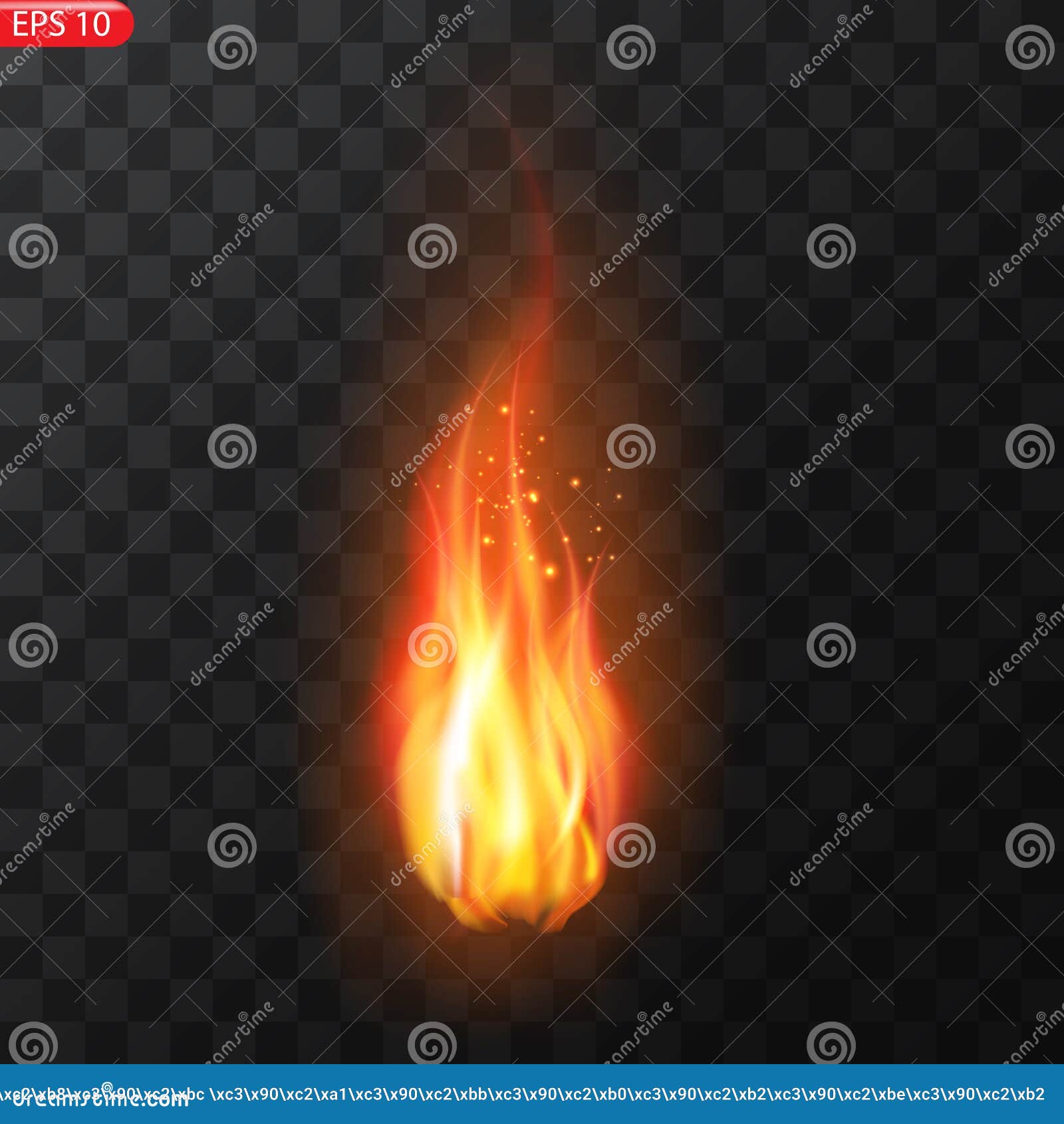 Trail of Fire.Burning Flames Translucent Elements Special Effect ...