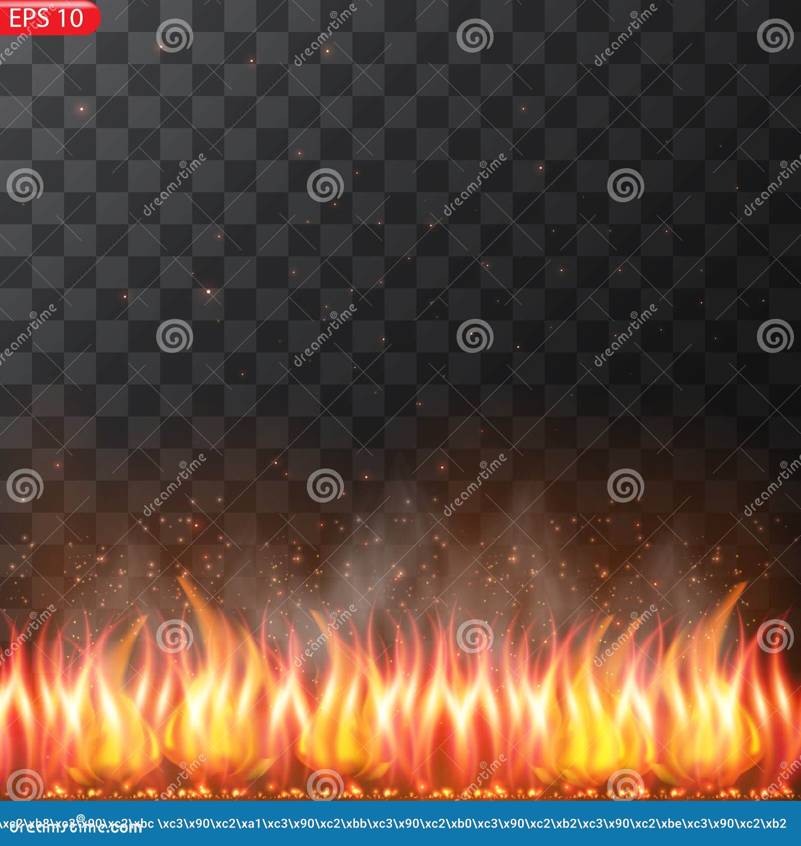 Trail of Fire.Burning Flames Translucent Elements Special Effect ...