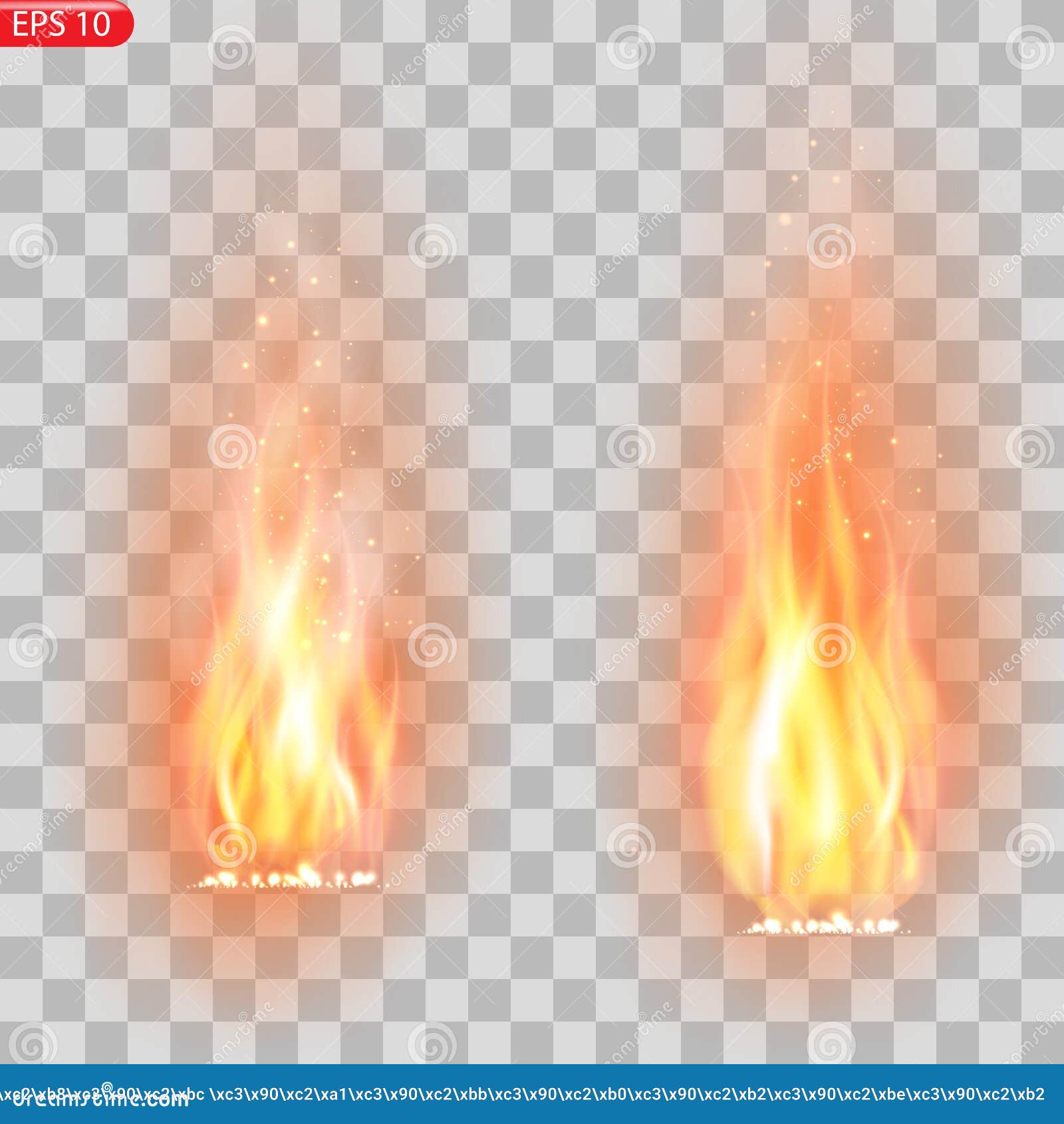 Trail of Fire.Burning Flames Translucent Elements Special Effect ...