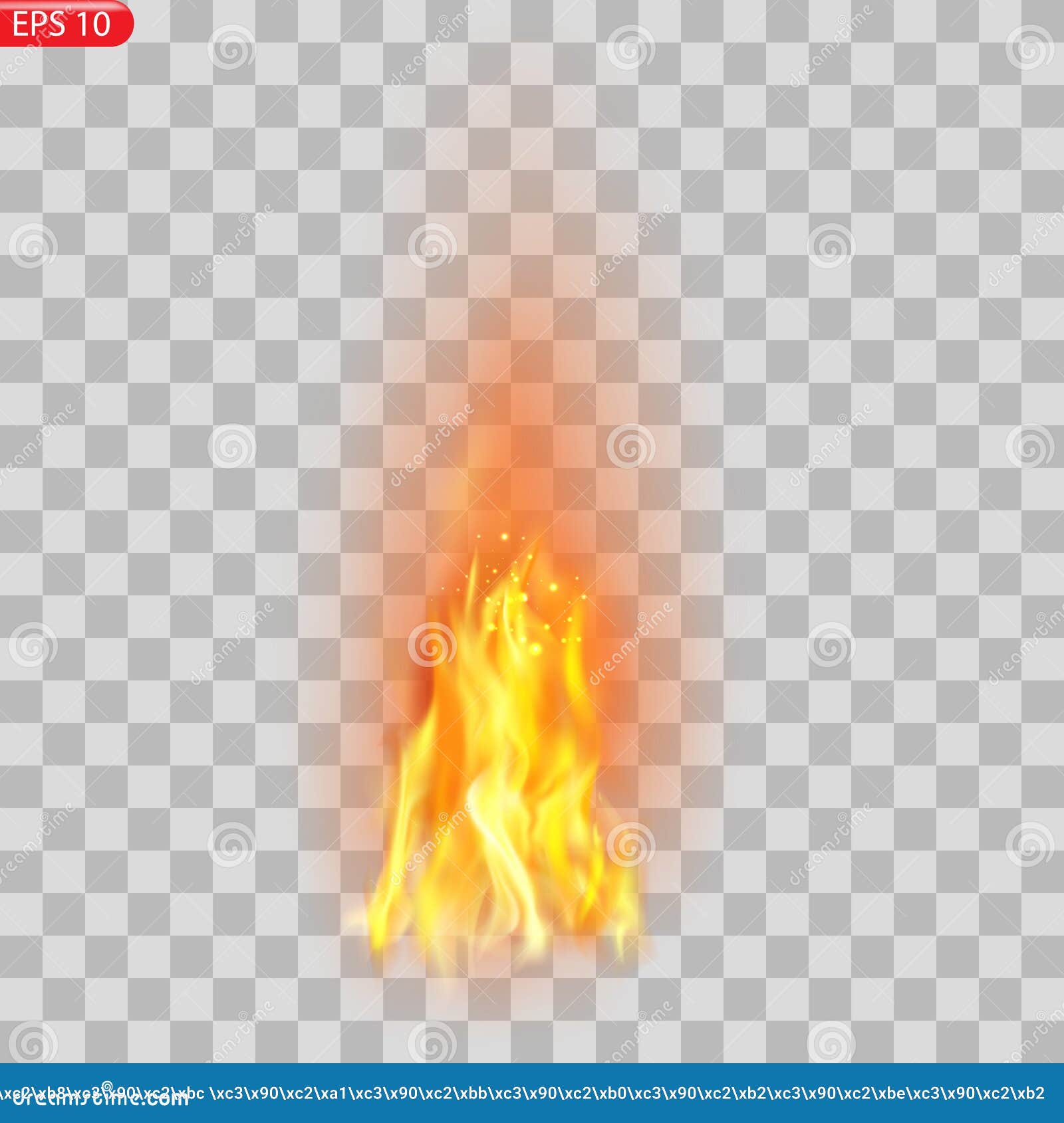 Trail of Fire.Burning Flames Translucent Elements Special Effect ...