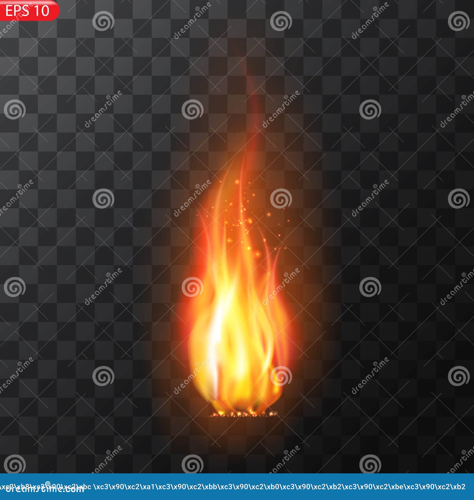 Trail of Fire.Burning Flames Translucent Elements Special Effect ...
